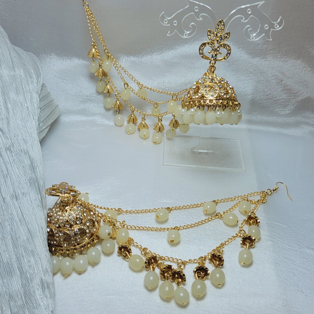Exotic Earings With Earstring,sahary Jhumky/heavy Jhumky With Sahary ...