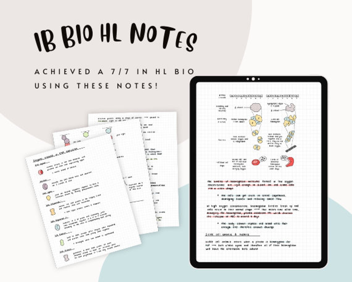 IB HL Bio Unit 8 Notes - Achieved a 7/7 Using These!!! | Notes ...