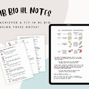 IB HL Bio Unit 8 Notes - Achieved a 7/7 Using These!!! | Notes ...