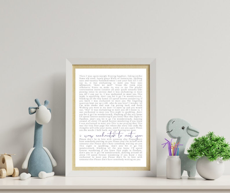 Enchanted Taylor Swift Lyric Printable, I Was Enchanted to Meet You ...