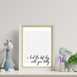 Best Day Song Printable, Taylor Swift Lyric Poster, Fearless Taylors ...