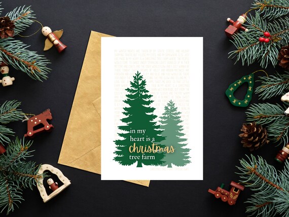 Christmas Tree Farm Lyrics Taylor Swift Holiday Card Instant - Etsy