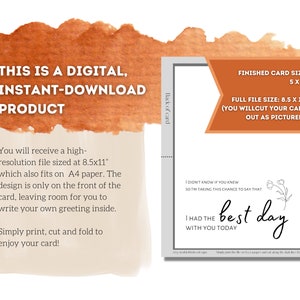 Taylor Swift Greeting Card, I Had the Best Day With You Today, Instant ...