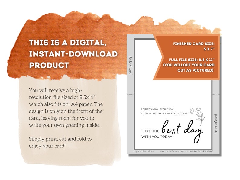 Taylor Swift Greeting Card, I Had the Best Day With You Today, Instant ...