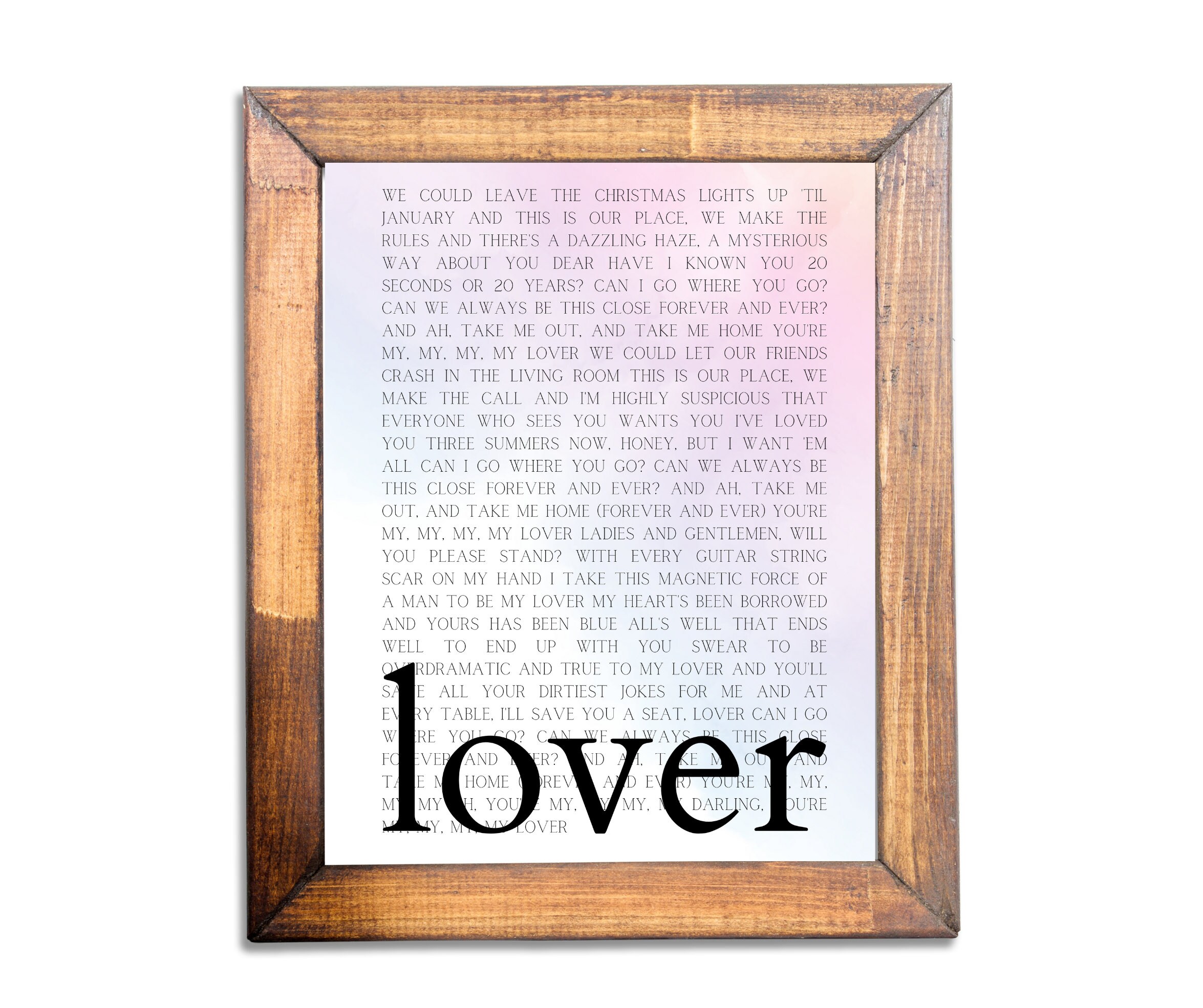 Lover Lyric Printable, Taylor Swift Poster, Lover Era Album Art ...