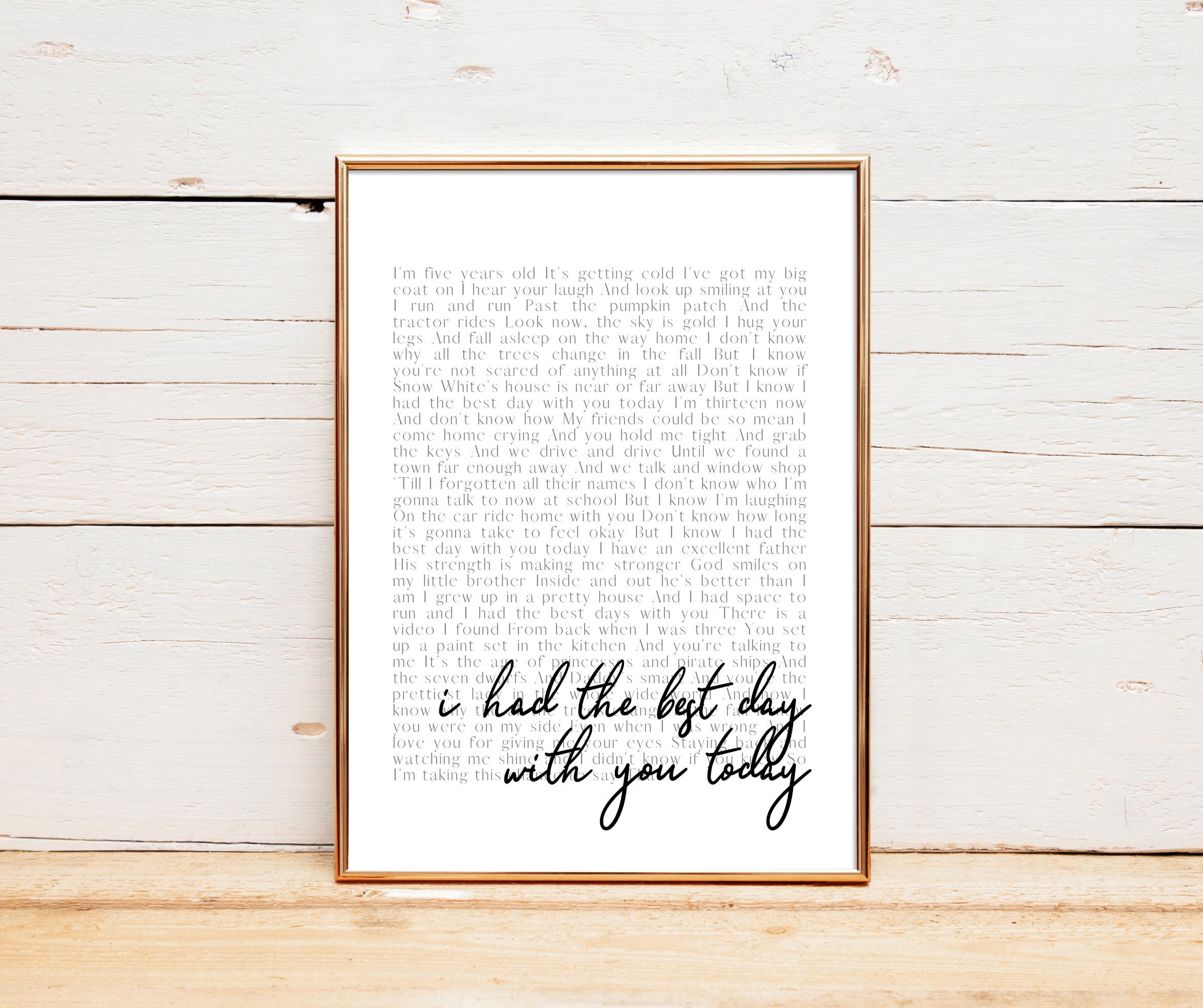 Best Day Song Printable, Taylor Swift Lyric Poster, Fearless Taylors ...
