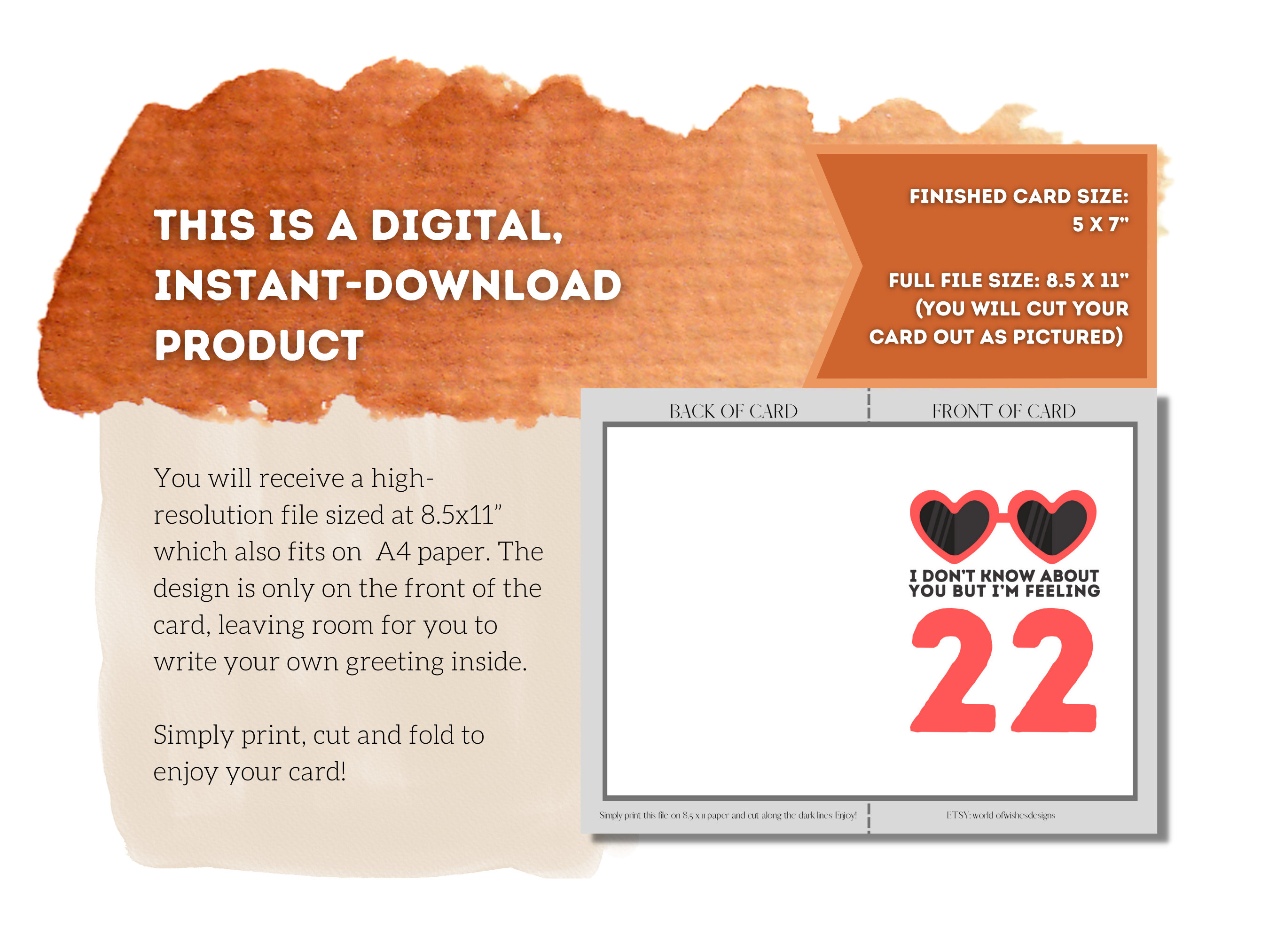 Feeling 22 Card, Taylor Swift Birthday Card, Instant Download, I Dont ...