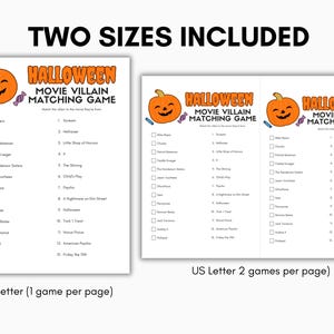 Halloween Matching Game, Horror Movie Game, Scary Movie Match ...