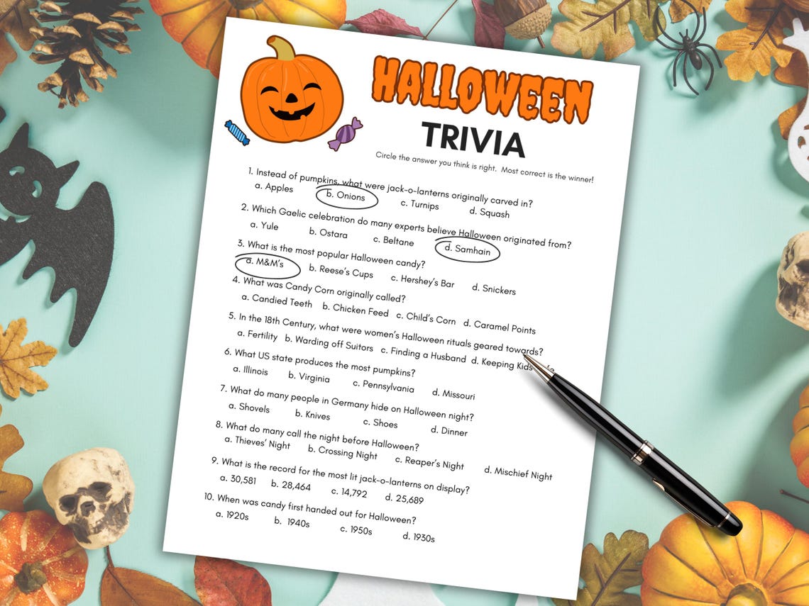 Halloween Trivia Game, Halloween Party Game, Classroom Halloween Party ...