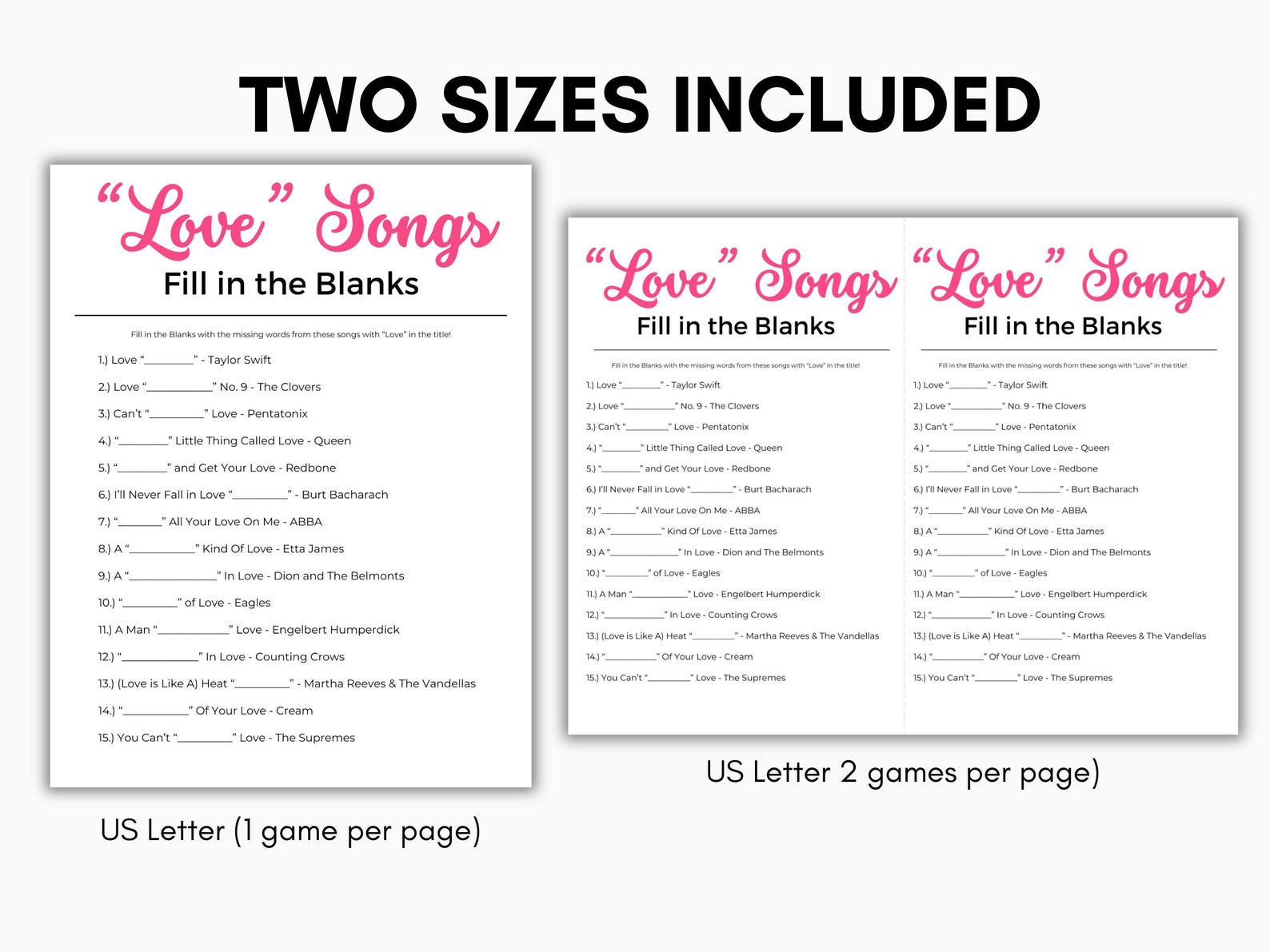 Love Song Game, Fill in the Blanks Game, Music Trivia Game, Guess the ...