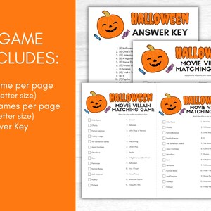 Halloween Matching Game, Horror Movie Game, Scary Movie Match ...