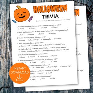Halloween Trivia Game, Halloween Party Game, Classroom Halloween Party ...