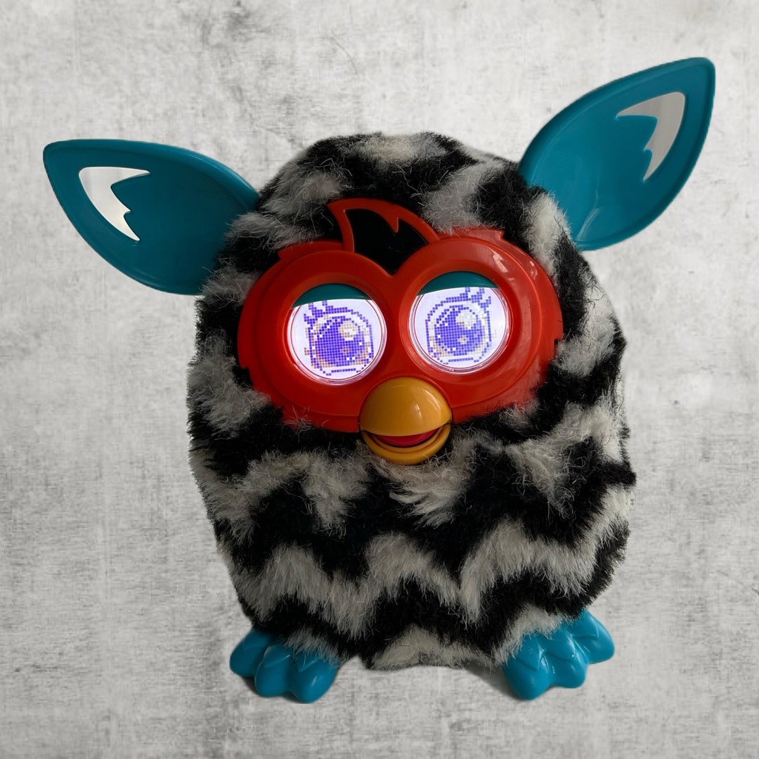 FURBY BOOM Electronic Talking Toy 2012s Y2k TESTED Zebra Zigzag Stripes ...