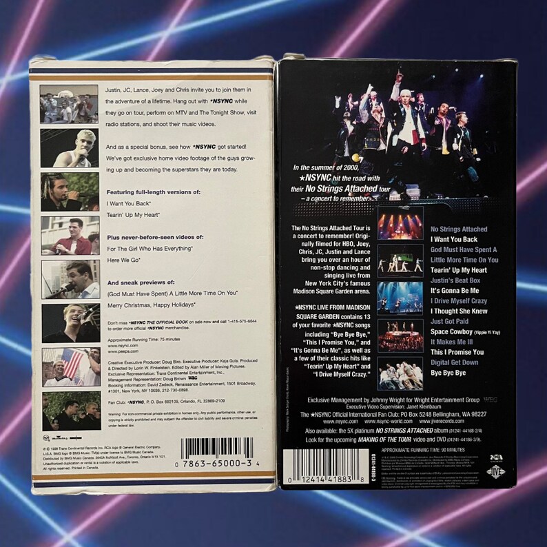 NSYNC VHS Tapes N the Mix and Live at Madison Square Gardens 90s Boy ...