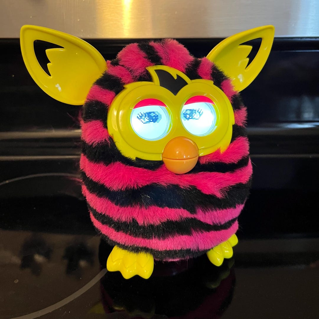 Furby Boom Vintage 2012 Animatronic Toy Y2K TESTED WORKING Zebra Stripe ...