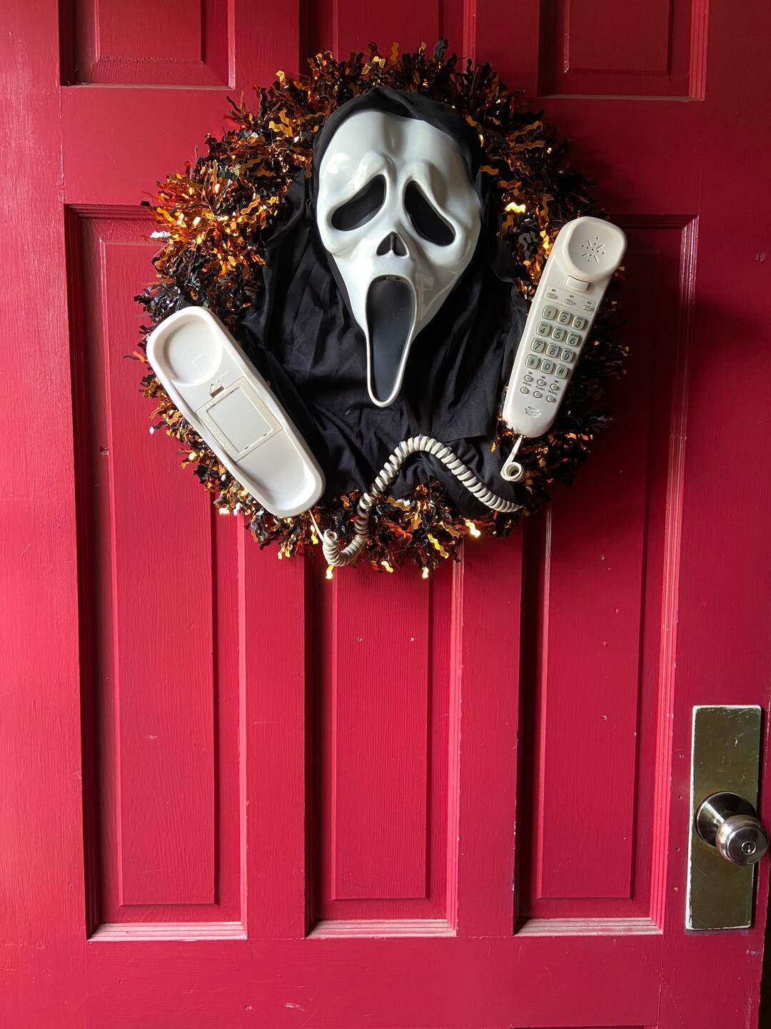 Scream Ghostface Horror Decor Door Wreath Halloween - Etsy