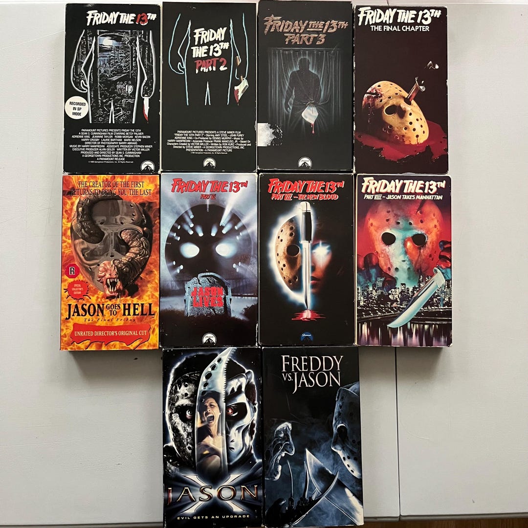 VHS Lot Friday the 13th 10 Tape Set Vintage Horror Jason Voorhees - Etsy