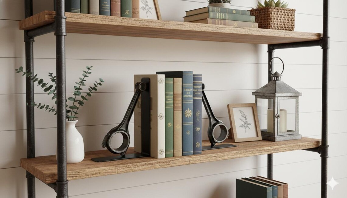 Connecting Rod Bookends Piston Bookends Industrial Bookends Steampunk ...