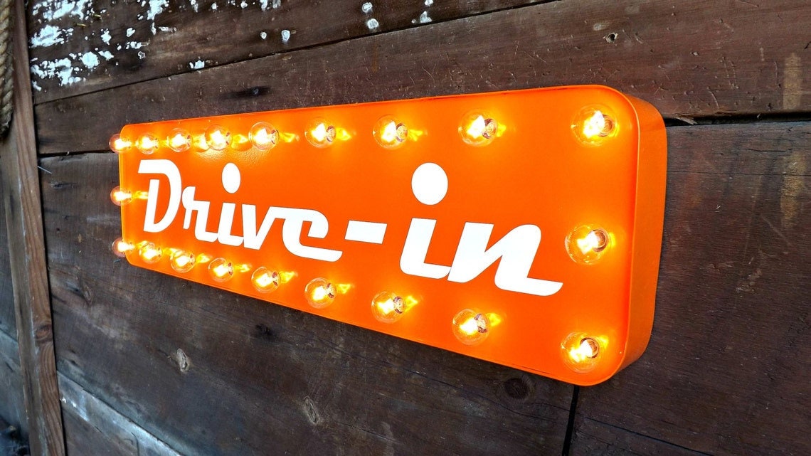 Drive in Movie Theater Sign Lighted Theatre Marquee Garage Sign Décor ...