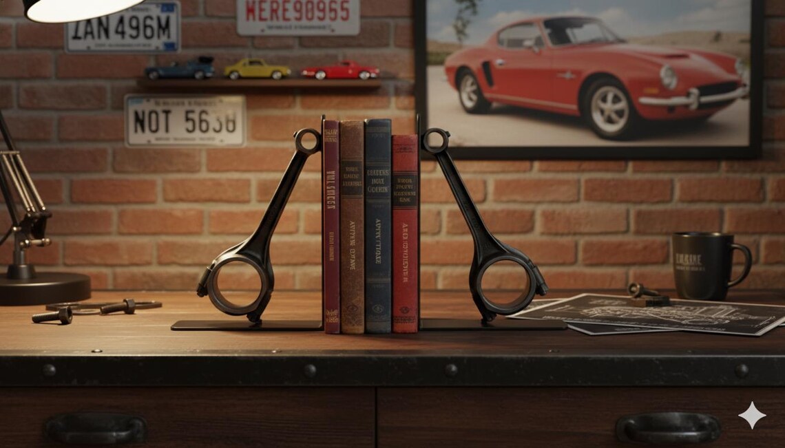 Connecting Rod Bookends Piston Bookends Industrial Bookends Steampunk ...