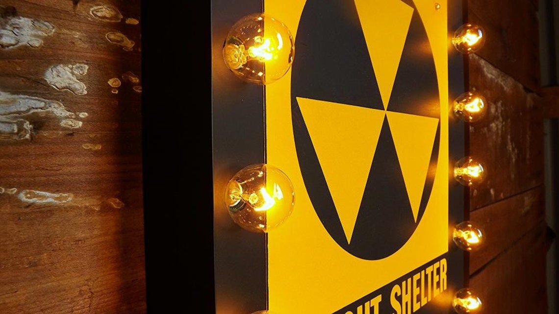 Radiation Sign Yellow Fallout Marquee Arrow, Industrial Wall Décor. - Etsy