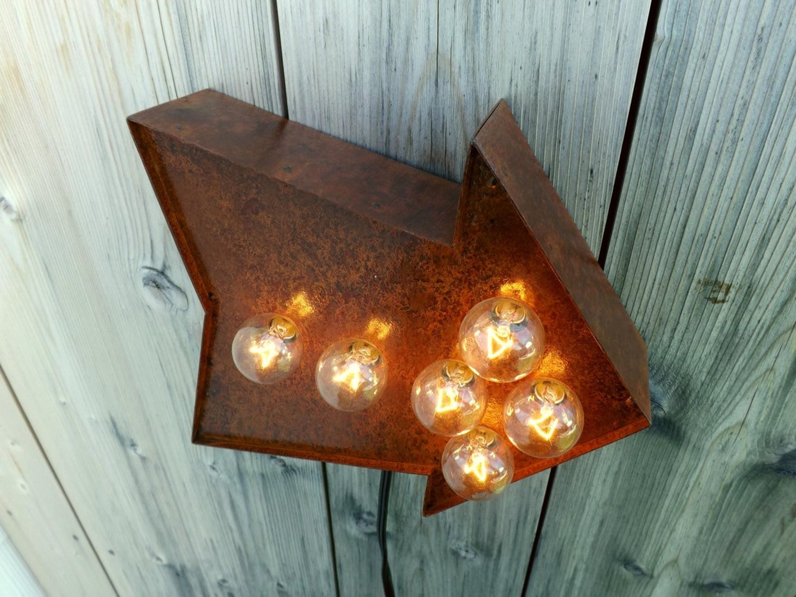 Rusty Arrow Marquee Patina Sign Lamp Light Industrial Night Light With ...