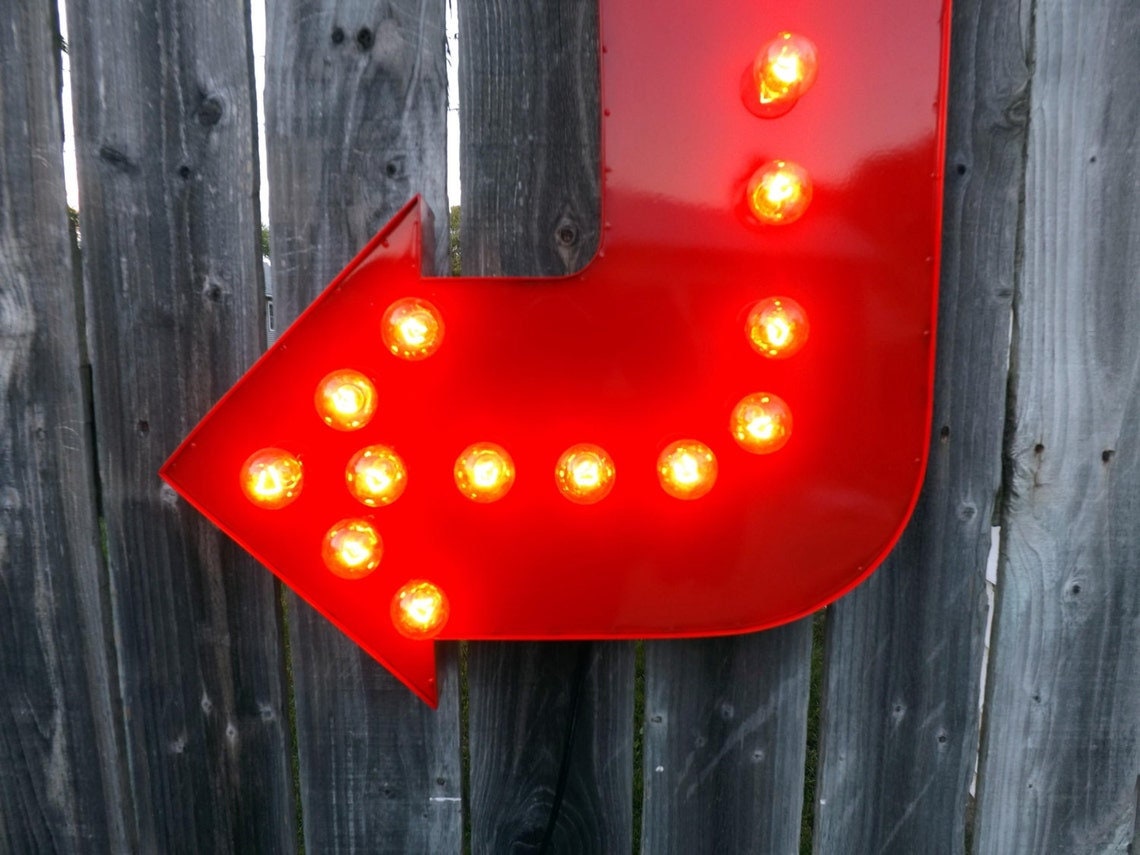 Arrow Marquee Sign Light Store Front Business Display Retro Curved ...
