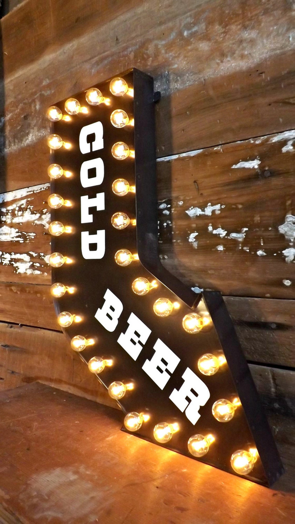 Beer Sign Marquee Light Bar Decor Lighted Arrow Lamp Curved Arrow ...
