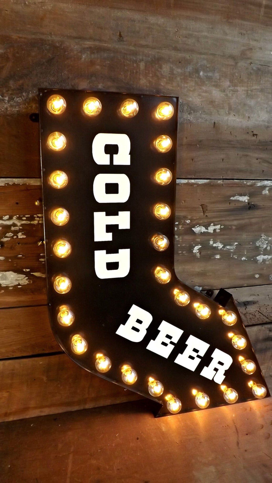 Beer Sign Marquee Light Bar Decor Lighted Arrow Lamp Curved Arrow ...