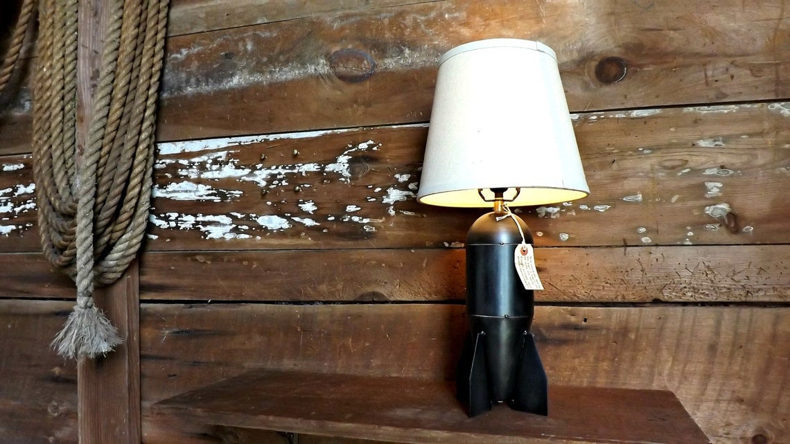 Bomb Lamp Industrial Desk Lamp UXB WWII Surplus Table Lamp Bedside Lamp ...
