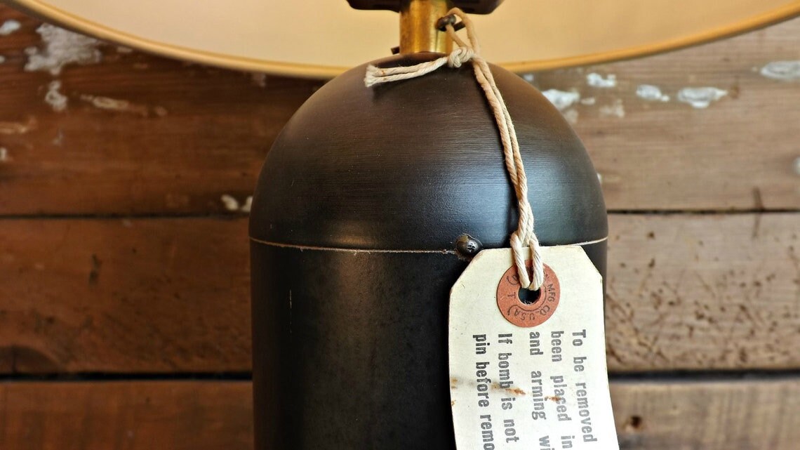 Bomb Lamp Industrial Desk Lamp UXB WWII Surplus Table Lamp Bedside Lamp ...