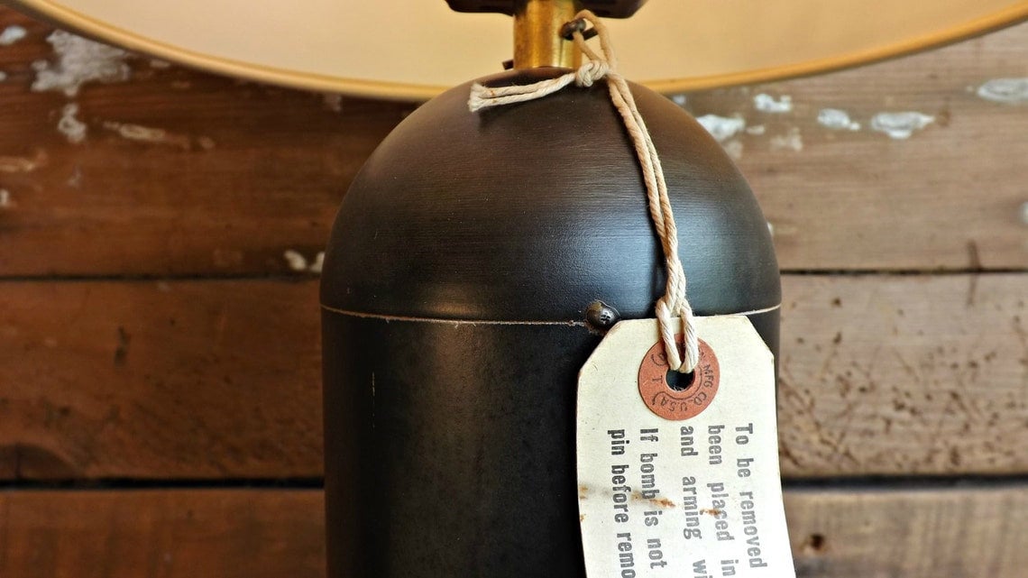 Bomb Lamp Industrial Desk Lamp UXB WWII Surplus Table Lamp Bedside Lamp ...