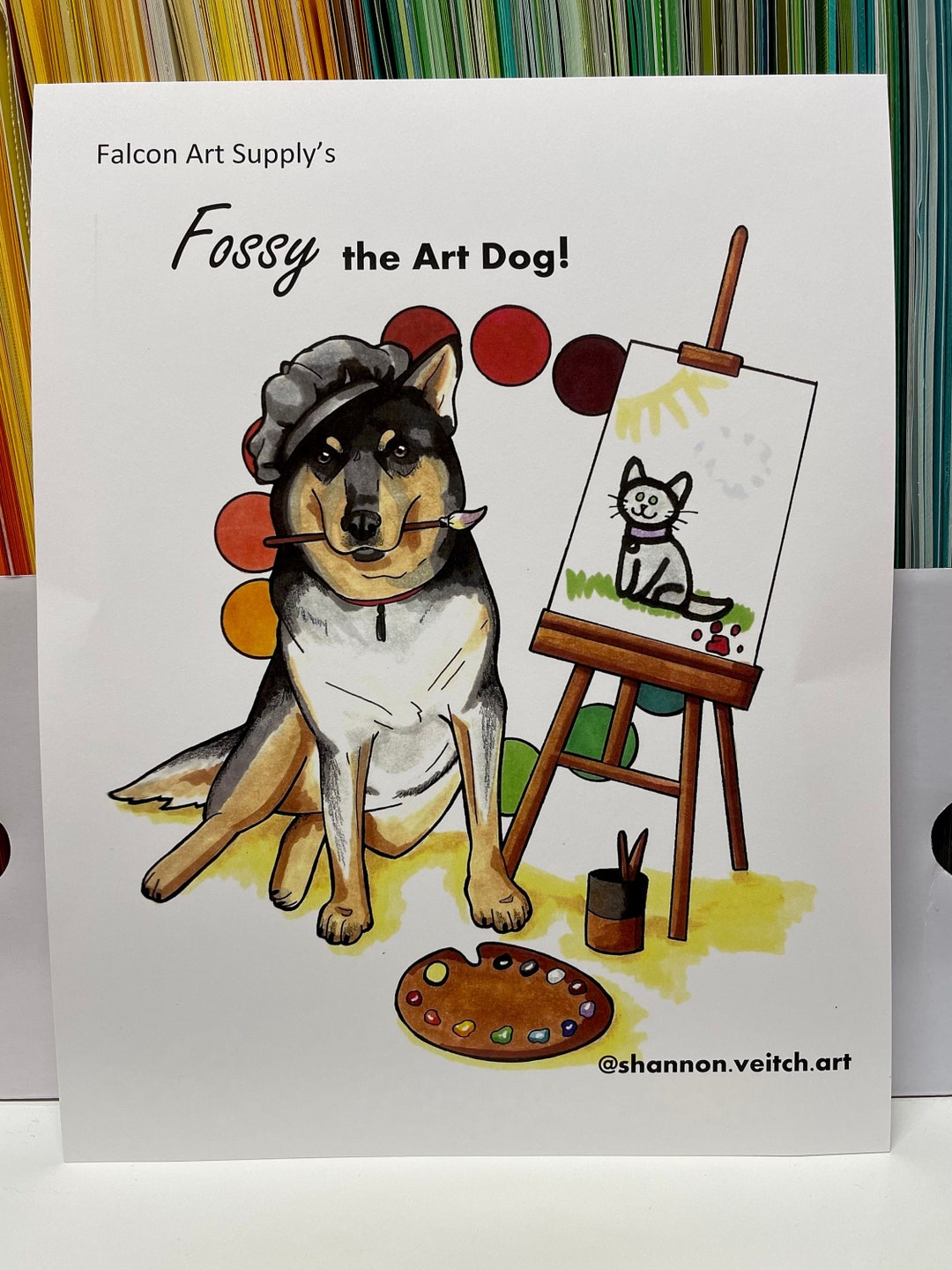 Fossy the Art Dog Print - Etsy
