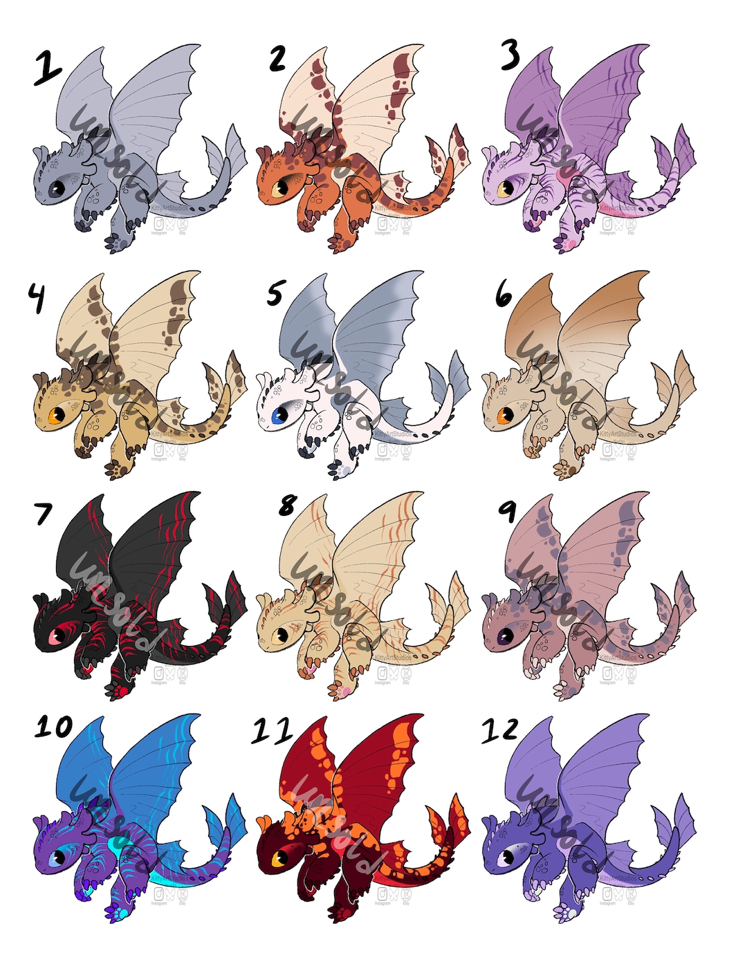 10 Dollar Furry Night Fury Batch 1 Dragon Adoptable Design Furry Adopt ...