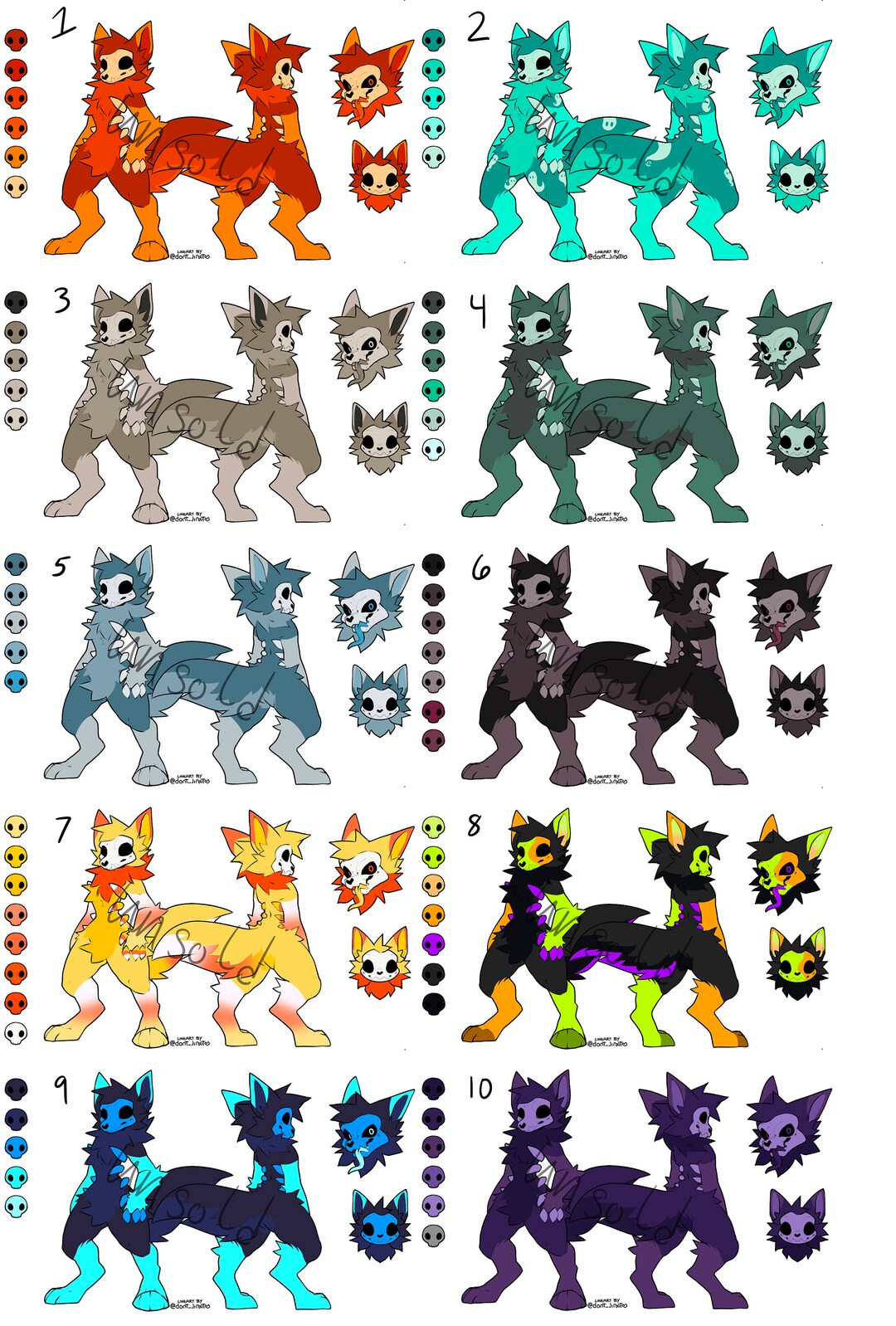 Furry Skullbeast Adoptable Digital Adopt Furry Design 1-10 - Etsy