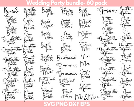Wedding Party Bundle Wedding Family Bundle DIGITAL DOWNLOAD - Etsy