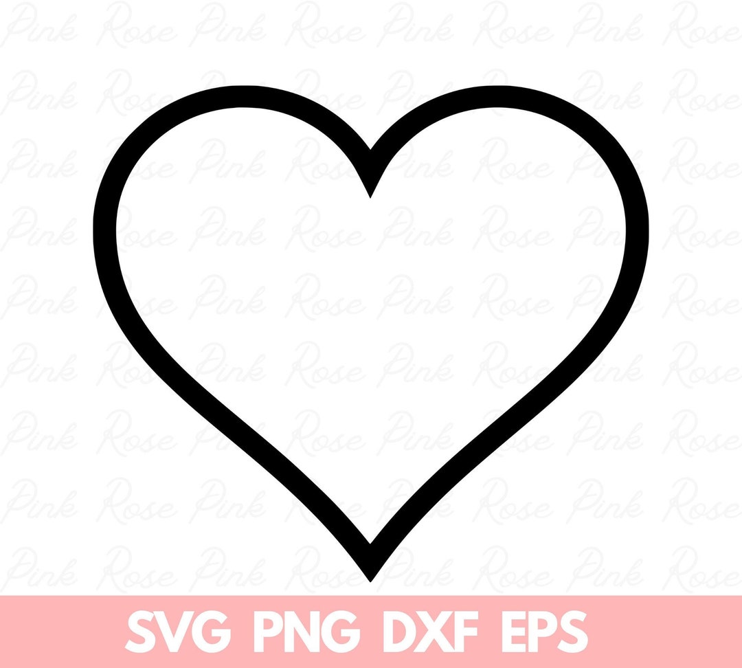 Heart Outline DIGITAL DOWNLOAD | Svg Png Dxf Eps Instant Digital ...