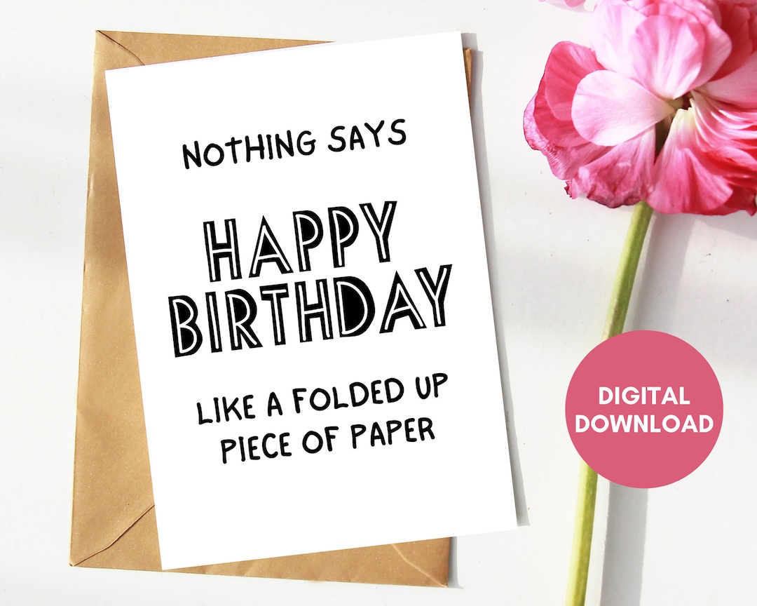 Printable Birthday Card PDF DIGITAL DOWNLOAD Happy Birthday - Etsy