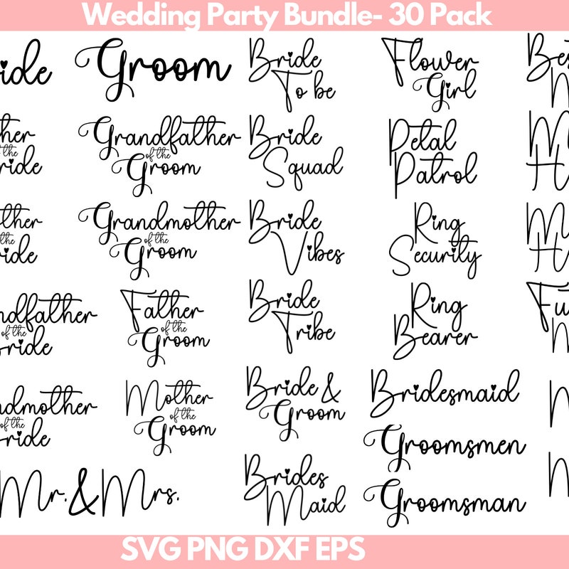 Wedding Party Svg - Etsy