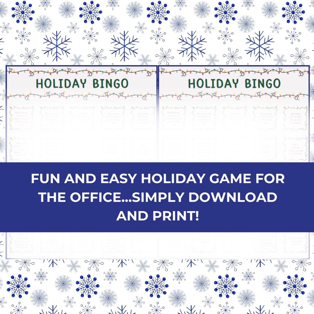 Holiday Bingo Party Game | Party Game Office Work & Family Friendly ...