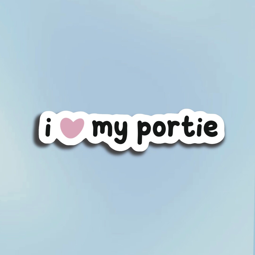 I Love My Portie - Portuguese Water Dog Sticker - Cute Dog Sticker PWD ...
