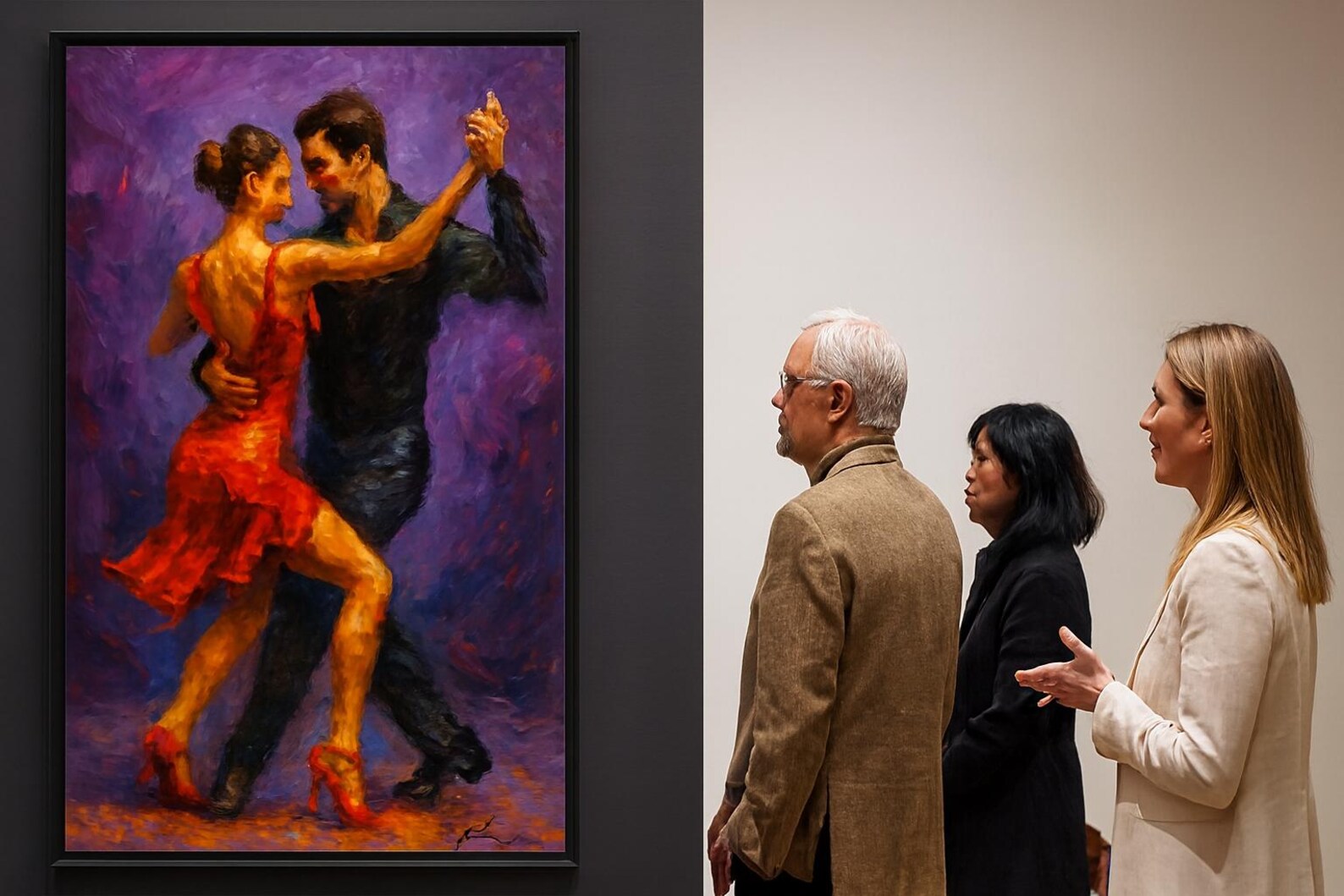 Tango Passion Art Print – Red Dress Dance Wall Decor – Romantic Motion ...