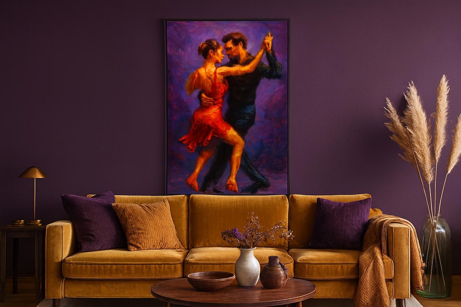 Tango Passion Art Print – Red Dress Dance Wall Decor – Romantic Motion ...