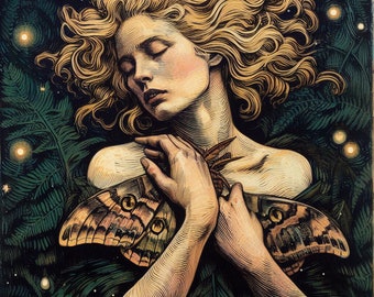 Pumpkin Print Moth Print Surreal Moth Art Skeleton Prints Acrylic ...