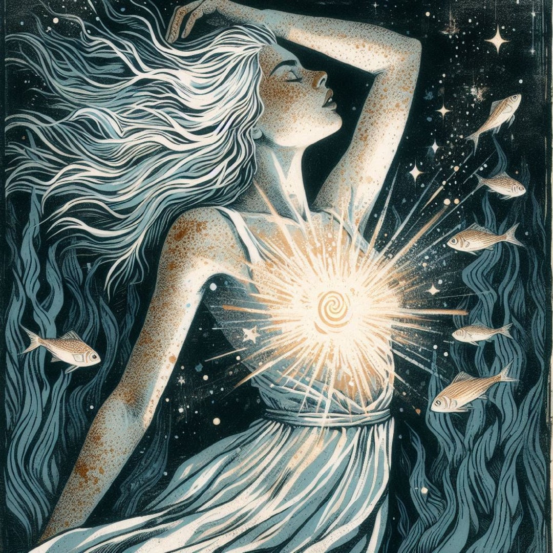 Original Art Pisces Zodiac Print, Pisces Art Print, Pisces Zodiac Art ...