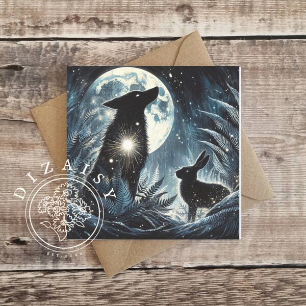 Wolf Card - Etsy