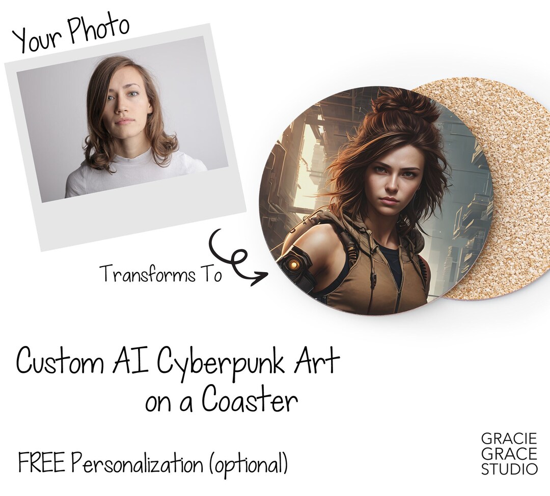 AI Cyberpunk Coaster, Cyberpunk Art, Artificial Intelligence Photo, AI ...