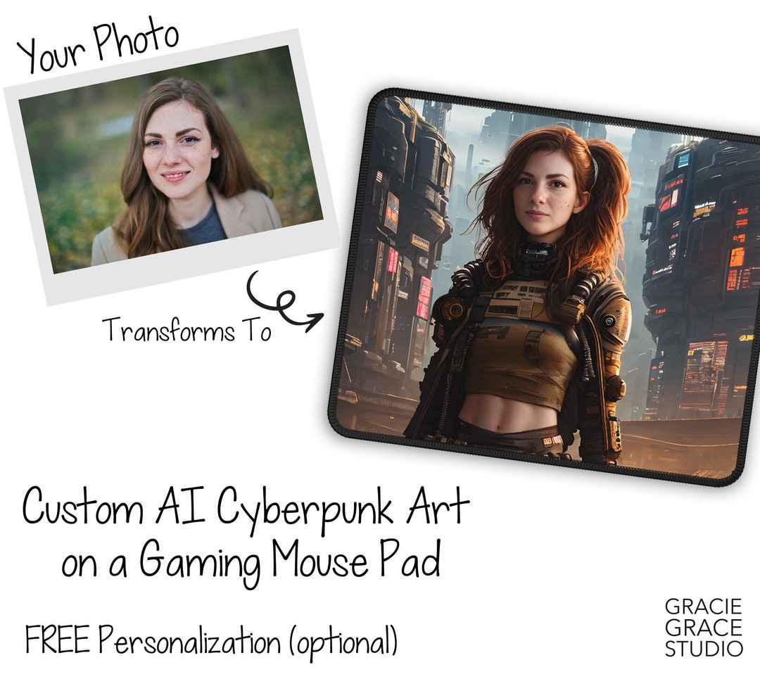 AI Cyberpunk Gaming Mouse Pad, Cyberpunk Art, Artificial Intelligence ...