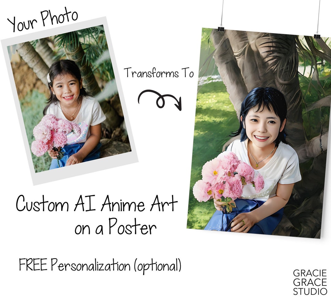 AI Anime Poster, AI Anime Art Gift, AI Photo Poster, Artificial ...