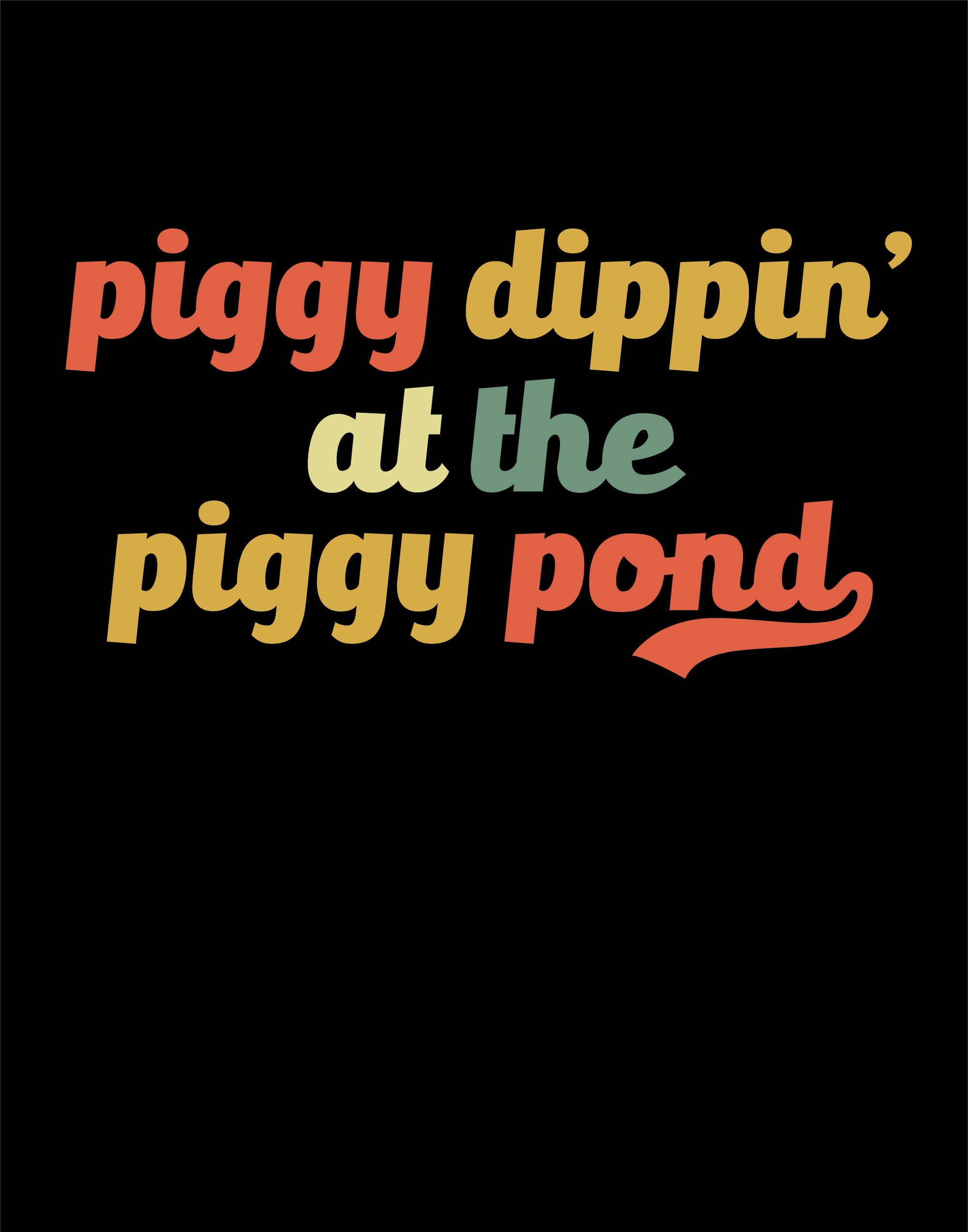 Piggy Dippin, Piggy Dipping at the Piggy Pond, Funny Wall Art ...